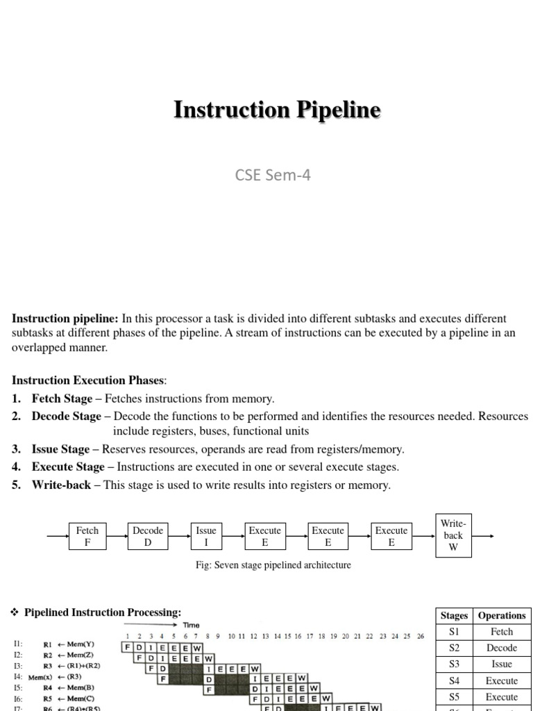 Instruction Pipeline CSE | PDF | Computer Engineering | Computer ...