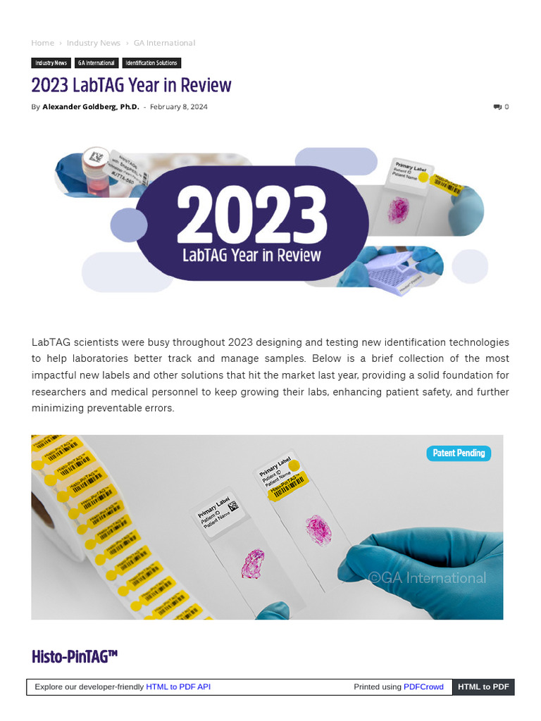 Blog Labtag Com 2023 Labtag Year in Review | PDF | Histology | Barcode