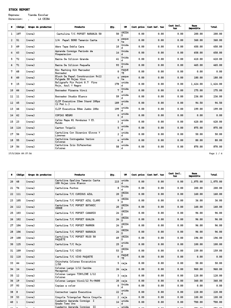 Inventario-2024-05-17 | Download Free PDF | Pricing