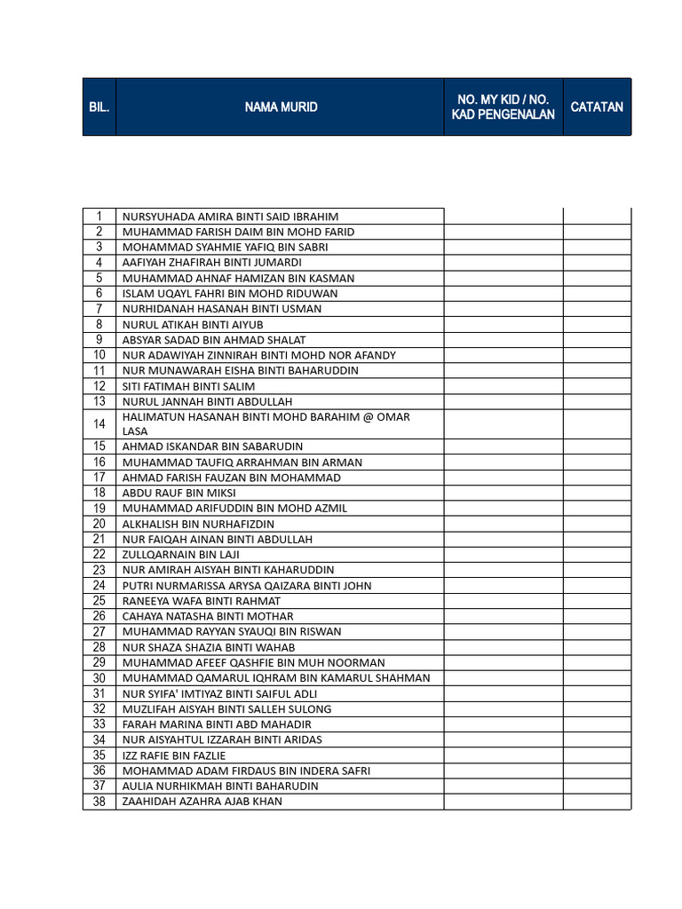 Enrolmen 1 Intan 2024 | PDF