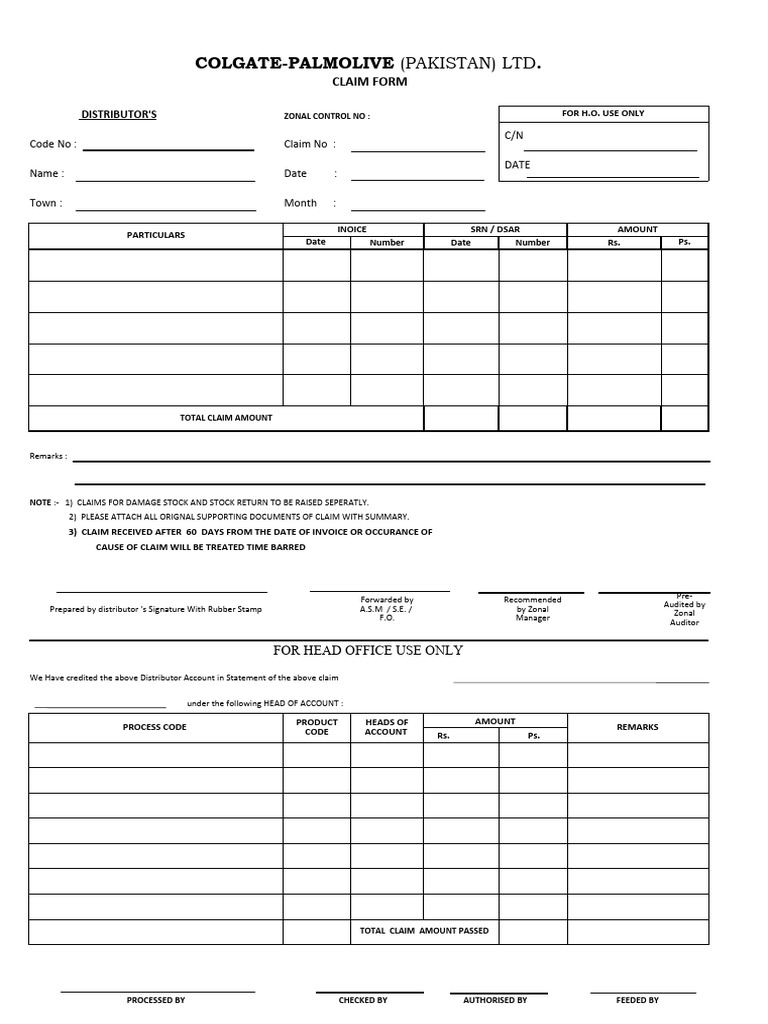 Claim Form | PDF | Invoice | Business Documents