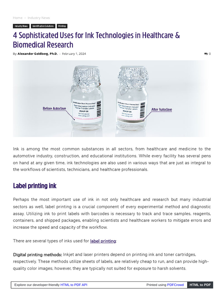 Blog Labtag Com t4 Sophisticated Uses For Ink Technologies I | PDF ...
