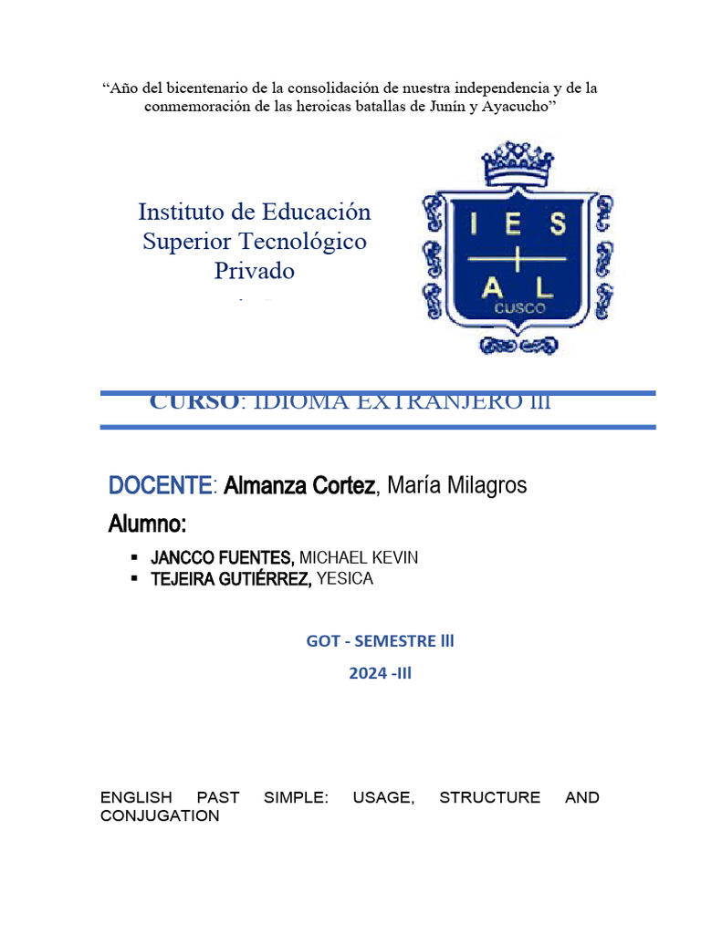 Past Simple Pasado Simple Pdf Verb Semantic Units