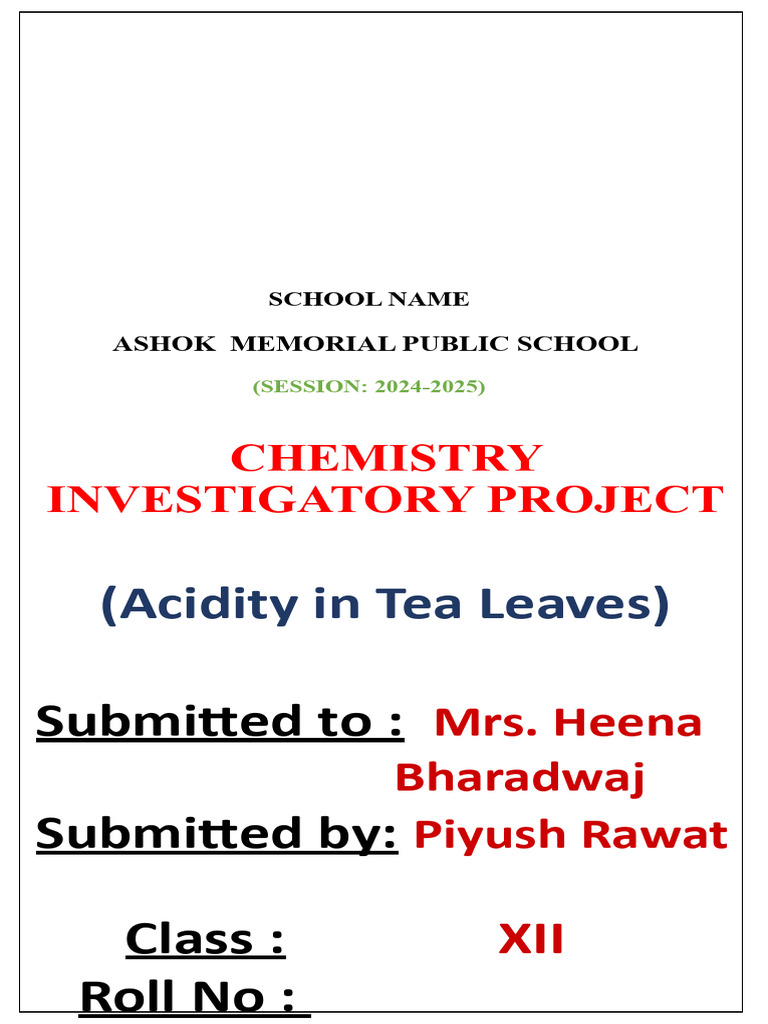 Acidity of Tea Leaves | PDF | Tea | Green Tea