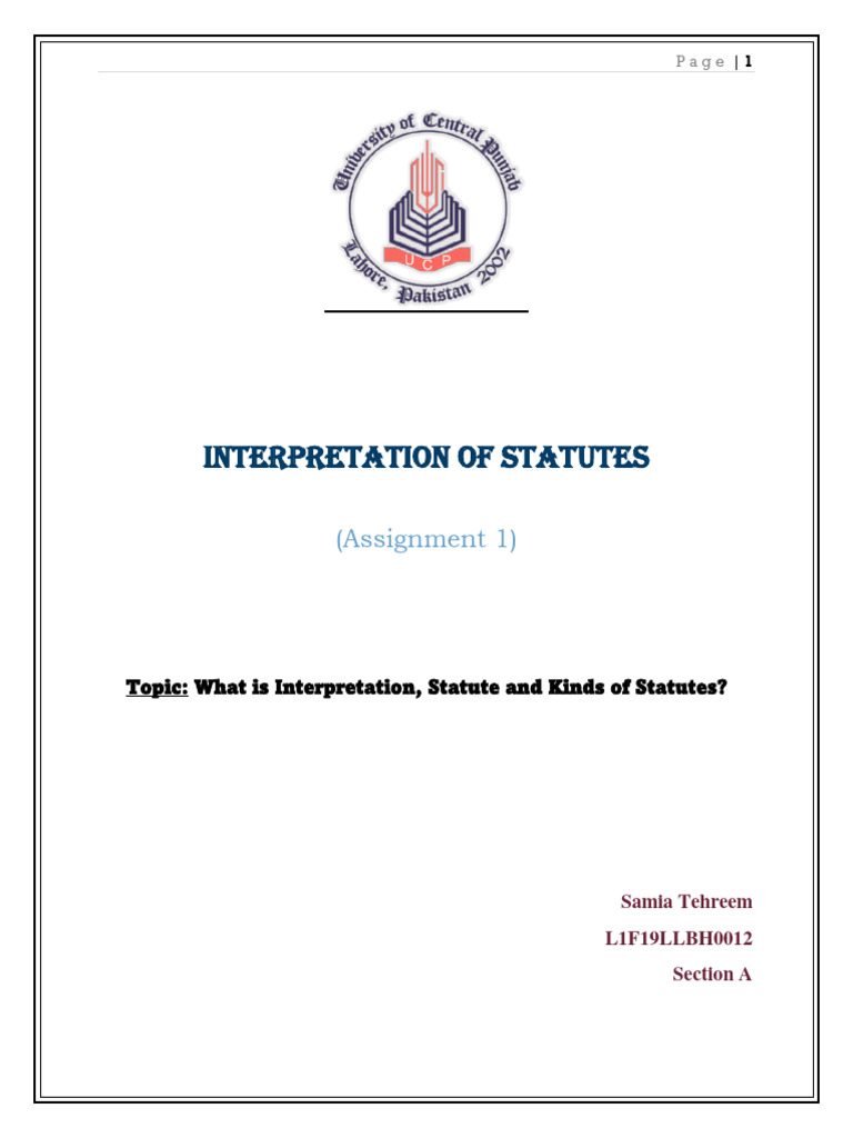 Understanding Statutory Interpretation | PDF | Statutory Interpretation ...