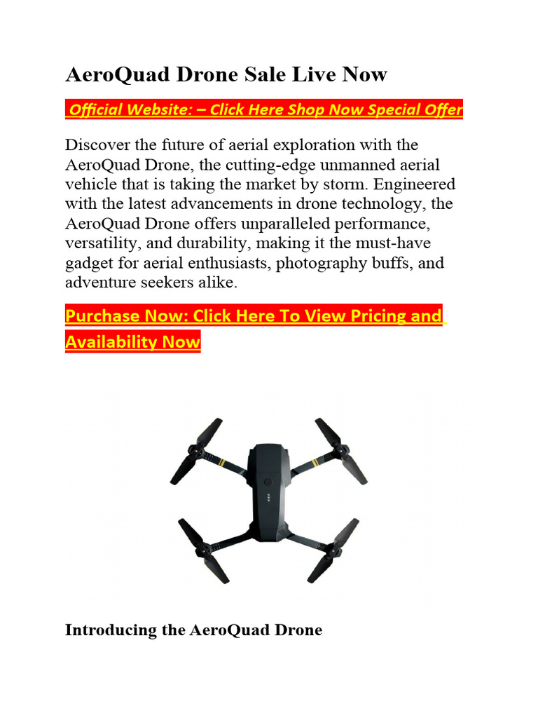 Aero Quad Drone Sale Live Now | PDF | Unmanned Aerial Vehicle | Aerial ...