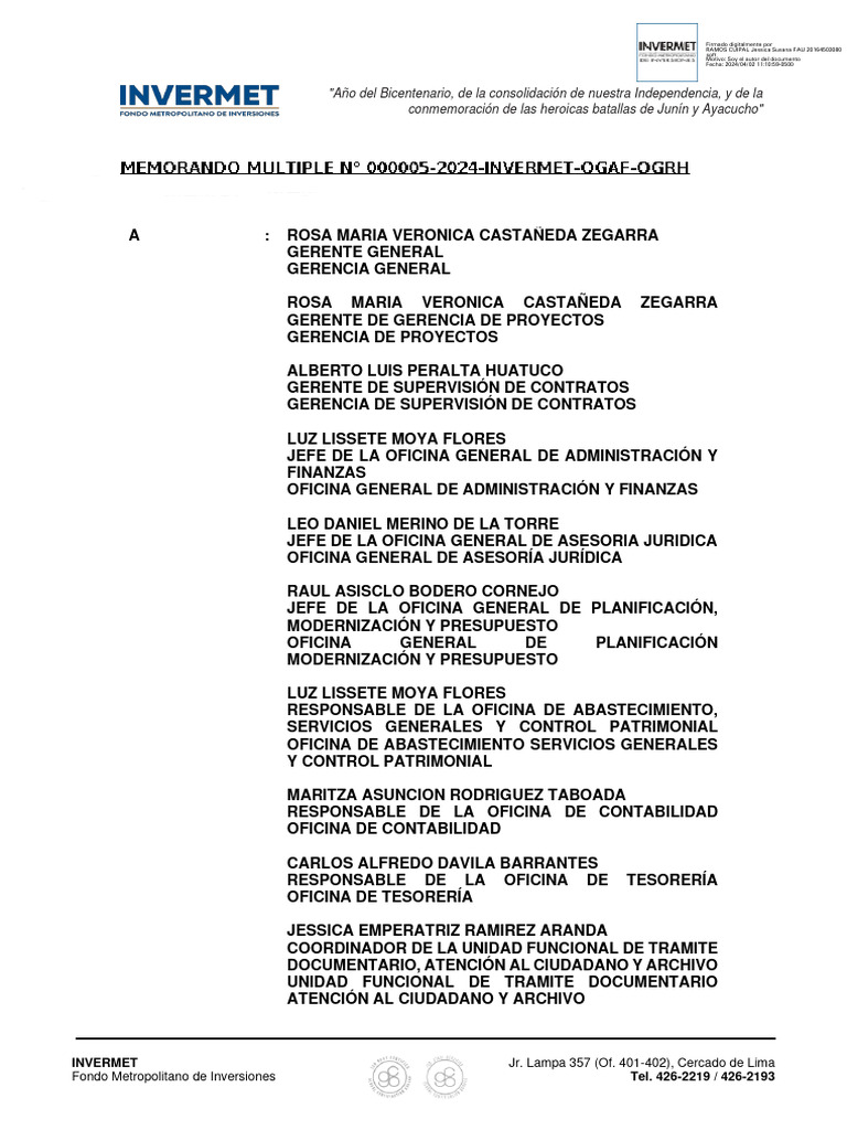MEMORANDO MULTIPLE | Descargar gratis PDF | Gobierno