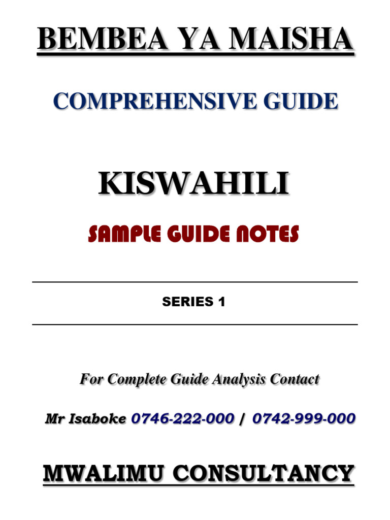 MWONGOZO WA BEMBEA YA MAISHA SAMPLE | PDF