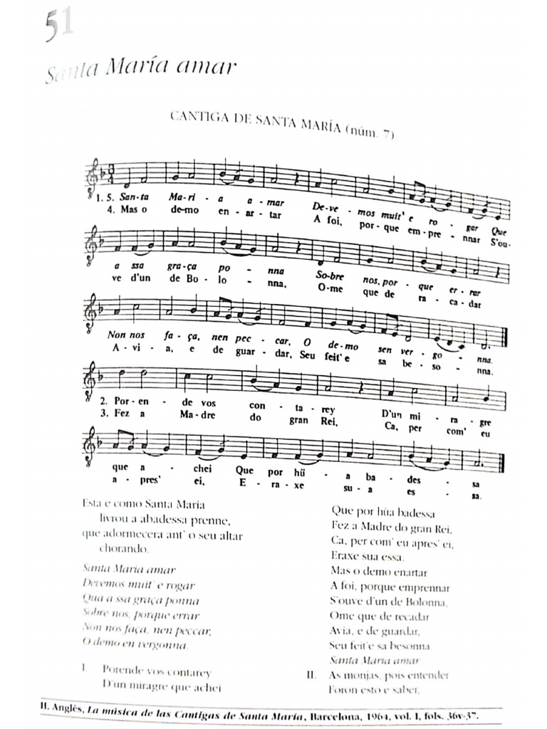 Audición: Cantiga de Santa María (partitura) | PDF