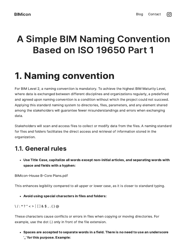 A Simple BIM Naming Convention Based on ISO 19650 Part 1 - BIMicon ...