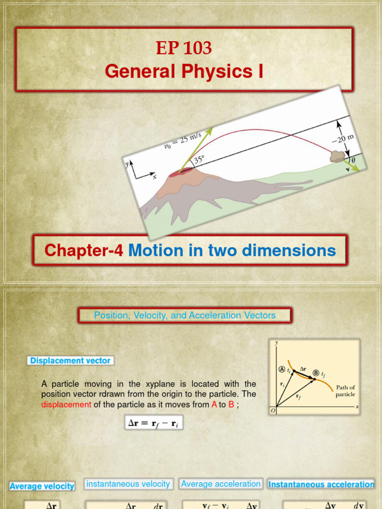 Ch4- Motion in 2D | PDF | Acceleration | Velocity