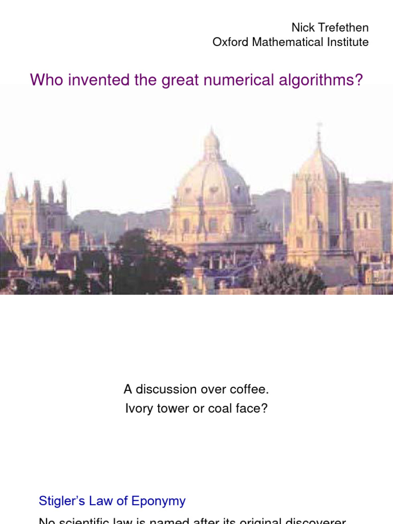 Who Invented Greate Numerical Algorithms | PDF | Finite Element Method ... Who Invented Greate Numerical Algorithms | PDF | Finite Element Method ...