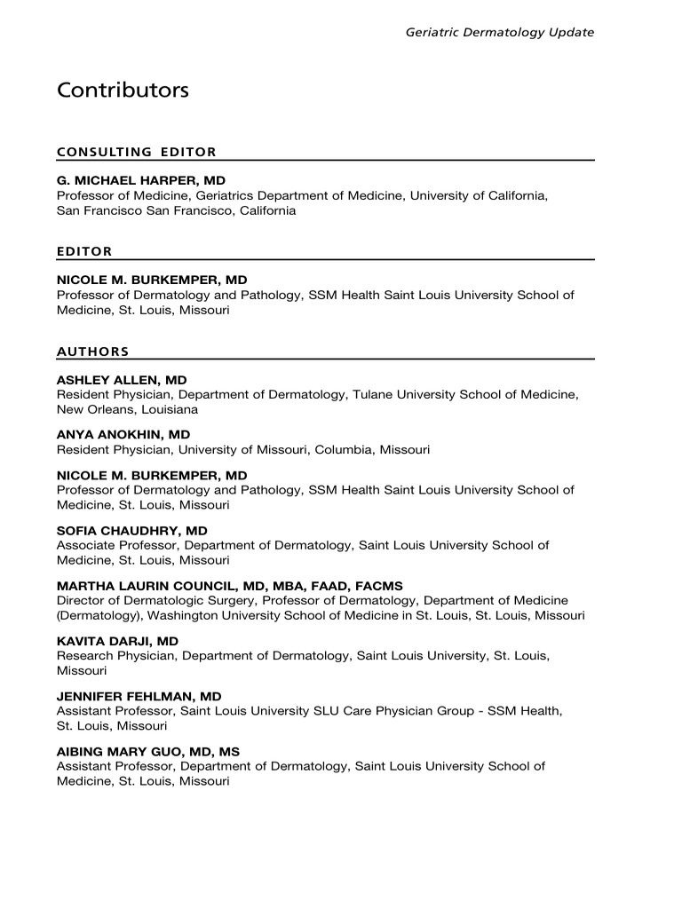 Contributors CGM | PDF | Doctor Of Medicine | Medical School