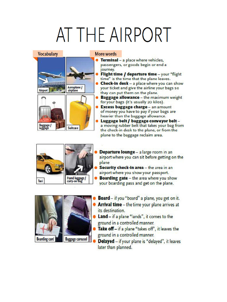 1. LESSON 1 (AT THE AIRPORT - VOCABULARY) | PDF