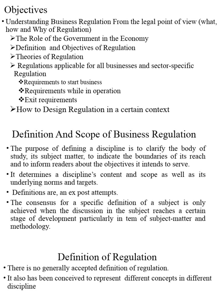 Understanding Business Regulation Basics | PDF | Public Choice | Market ...