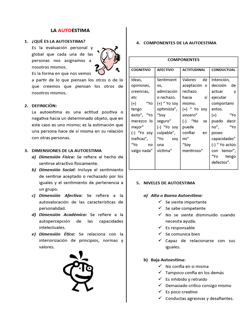 AUTOESTIMA | PDF | Autoestima | Ciencias del comportamiento