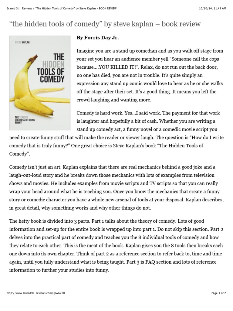 5 Scared Stiff Book Review The Hidden Tools of Comedy | PDF | Stand Up ...