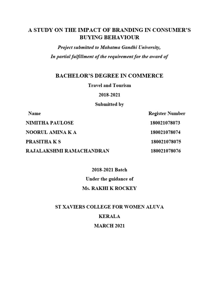 Impact of Branding of Consumers Buying Behavior | PDF | Brand | Consumer Behaviour