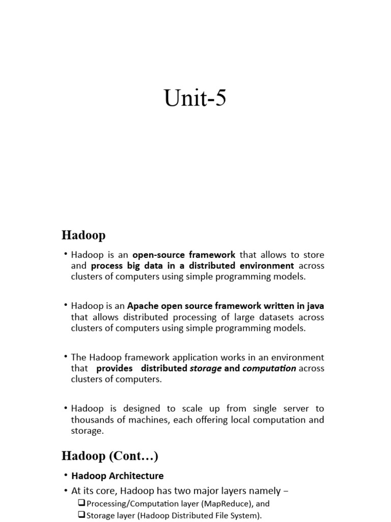 Unit 5 | PDF | Apache Hadoop | Map Reduce