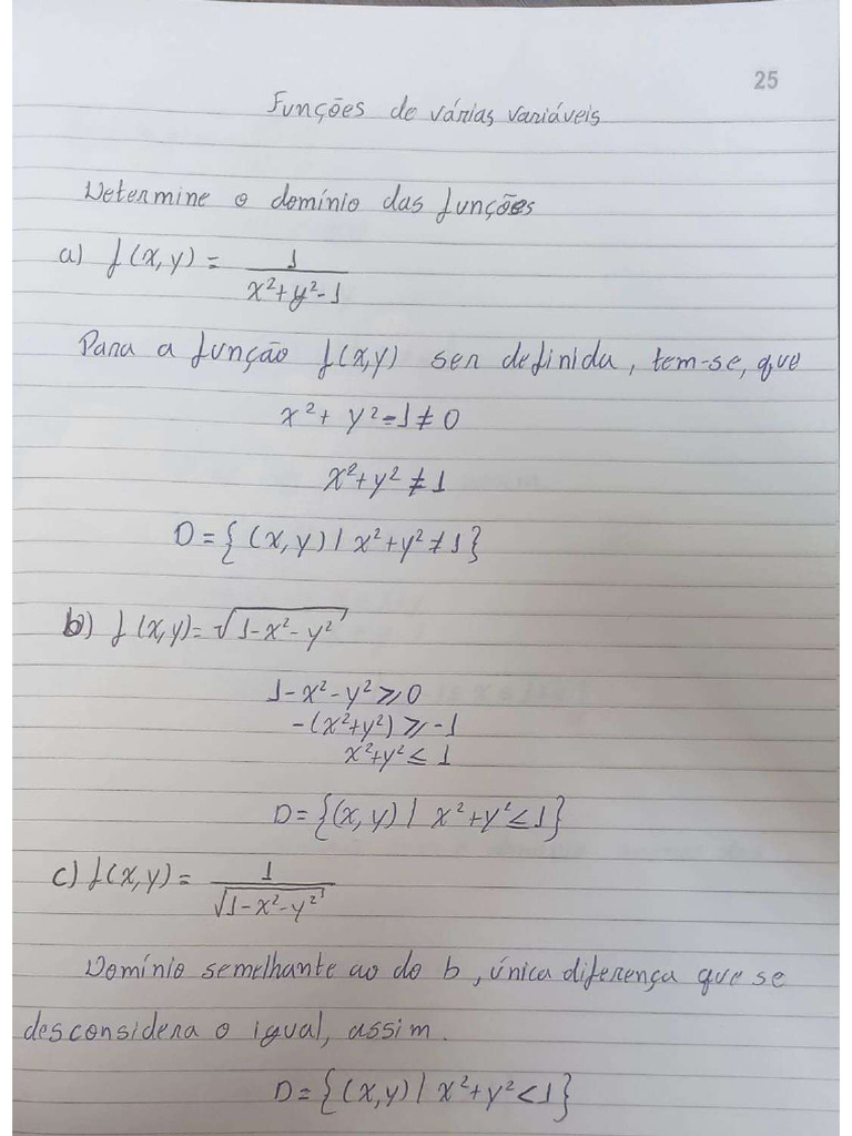 Atividade 1 Funcoes de varias variaveis | PDF Atividade 1 Funcoes de varias variaveis | PDF