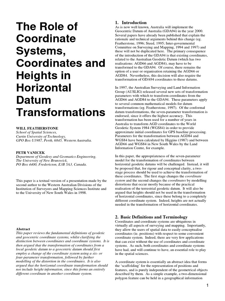 The_Role_of_Coordinate_Systems_Coordinat | PDF | Geodesy | Cartesian ...