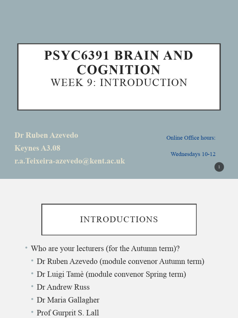 Introduction and Course Outline | Download Free PDF | Cognition | Psychology