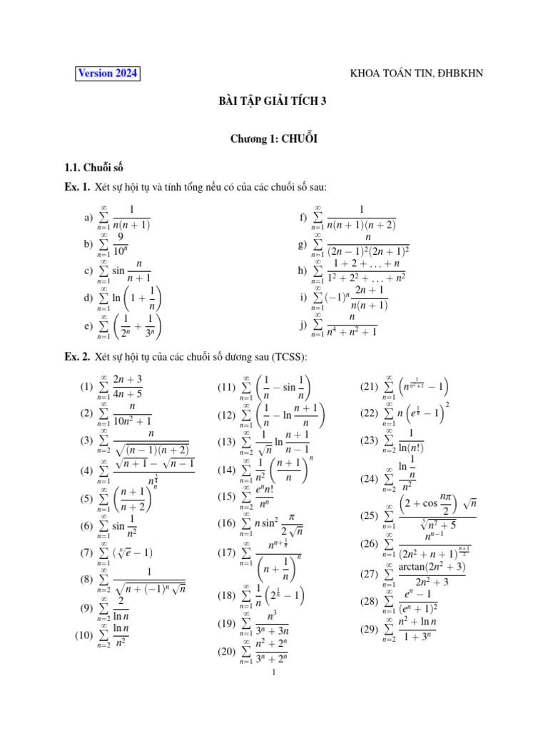 ExcerciseCalculus3 (Chapter1) | PDF
