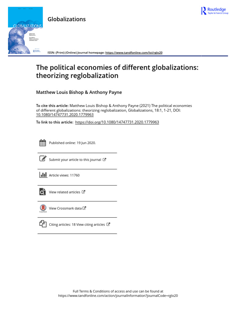 The Political Economies of Different Globalizations Theorizing ...