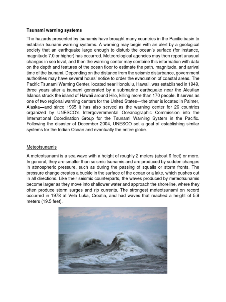 Tsunami warning systems 4 | PDF | Tsunami | Earthquakes