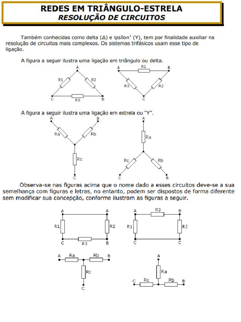 Resistores em Estrela e Triângulo | PDF