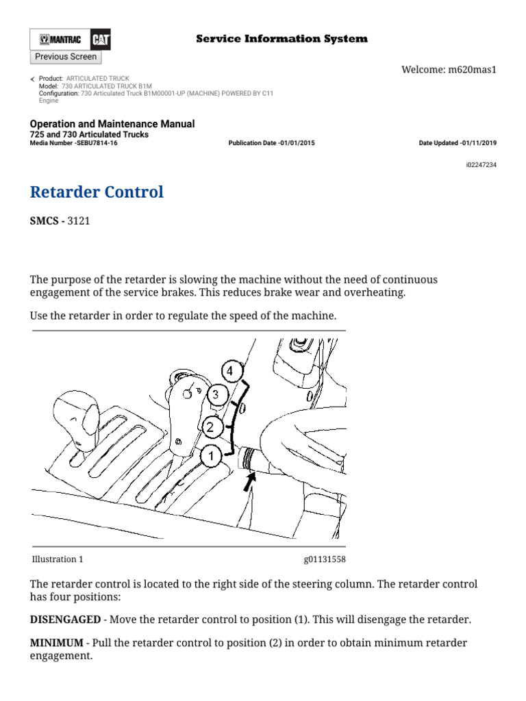 730 Retarder Control | PDF | Semi Trailer Truck | Truck