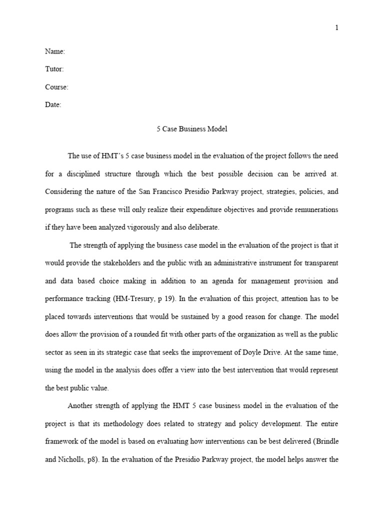 5 Case Business Model | PDF | Evaluation | Business Model