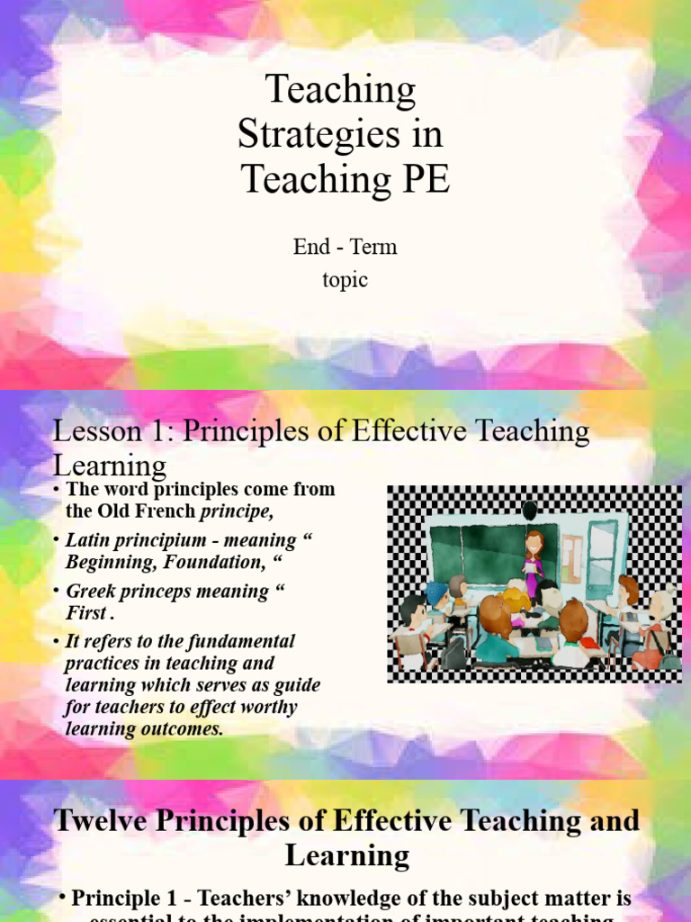 Teaching PE End Term PPT 2 | PDF | Learning | Teachers