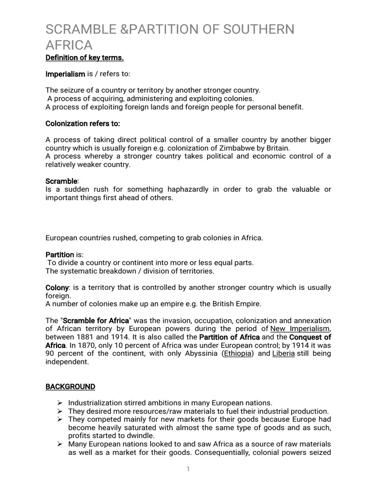 10.Scramble for Africa | PDF