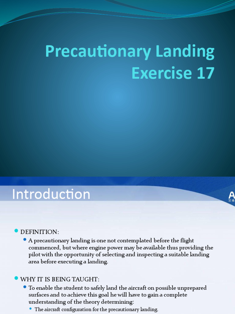 Pilot Precautionary Landing Guide | PDF | Wound | Aviation