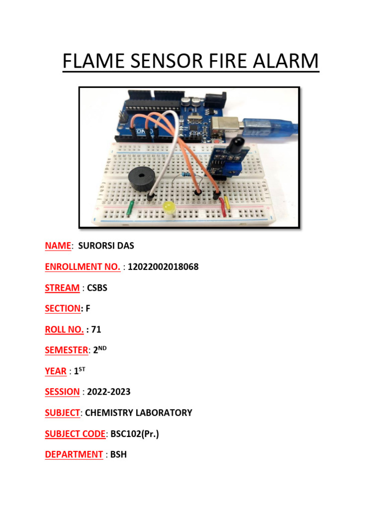 Flame Sensor Fire Alarm | Download Free PDF | Arduino | Sensor