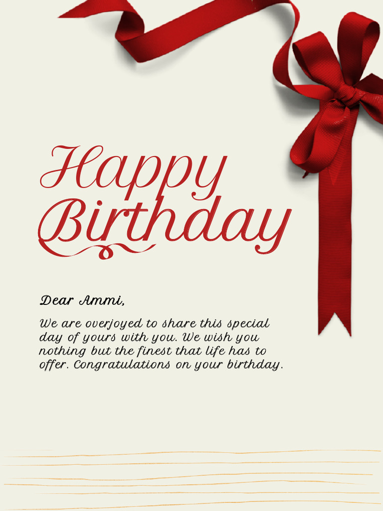 Beige and Red Modern Simple Happy Birthday Card | PDF | Wellness