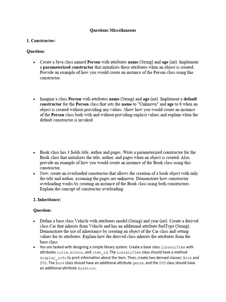 Question Java | PDF | Class (Computer Programming) | Method (Computer Programming)