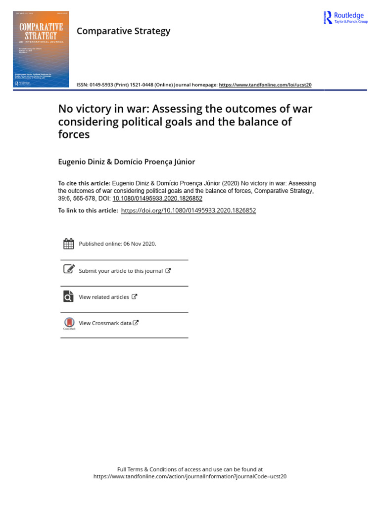Assessing War Outcomes and Political Goals | PDF | Carl Von Clausewitz ...