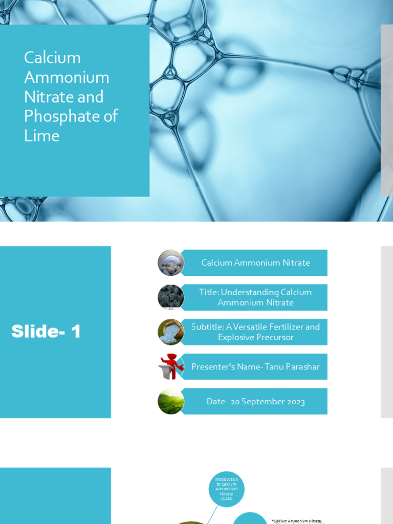 Calcium Ammonium Nitrate and Phosphate of Lime Inorganic | PDF ...