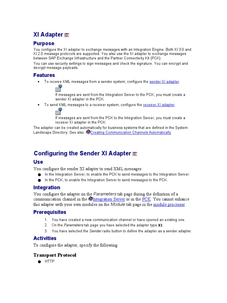 XI Adapter | PDF | Hypertext Transfer Protocol | Proxy Server