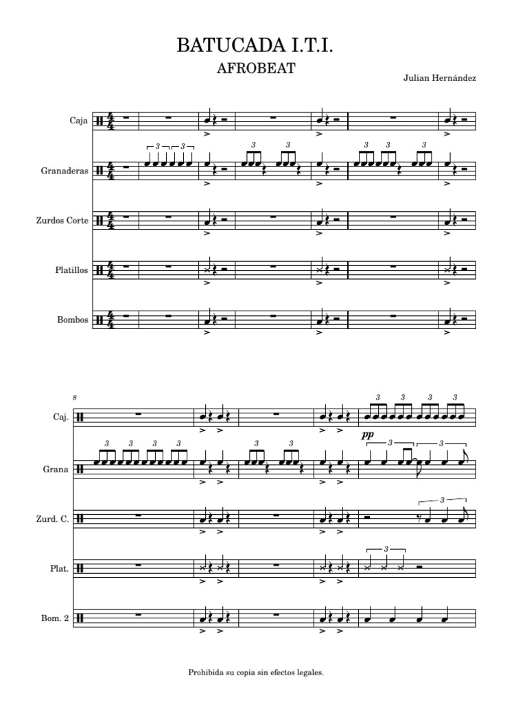 BATUCADA I.T.I Afrobeat | PDF