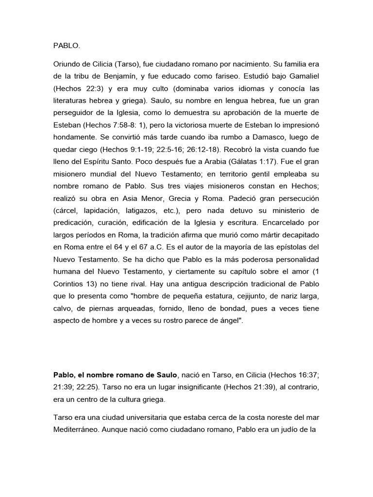 Apostol Pablo | Descargar gratis PDF | Pablo el apóstol | Religiones ... Apostol Pablo | Descargar gratis PDF | Pablo el apóstol | Religiones ...