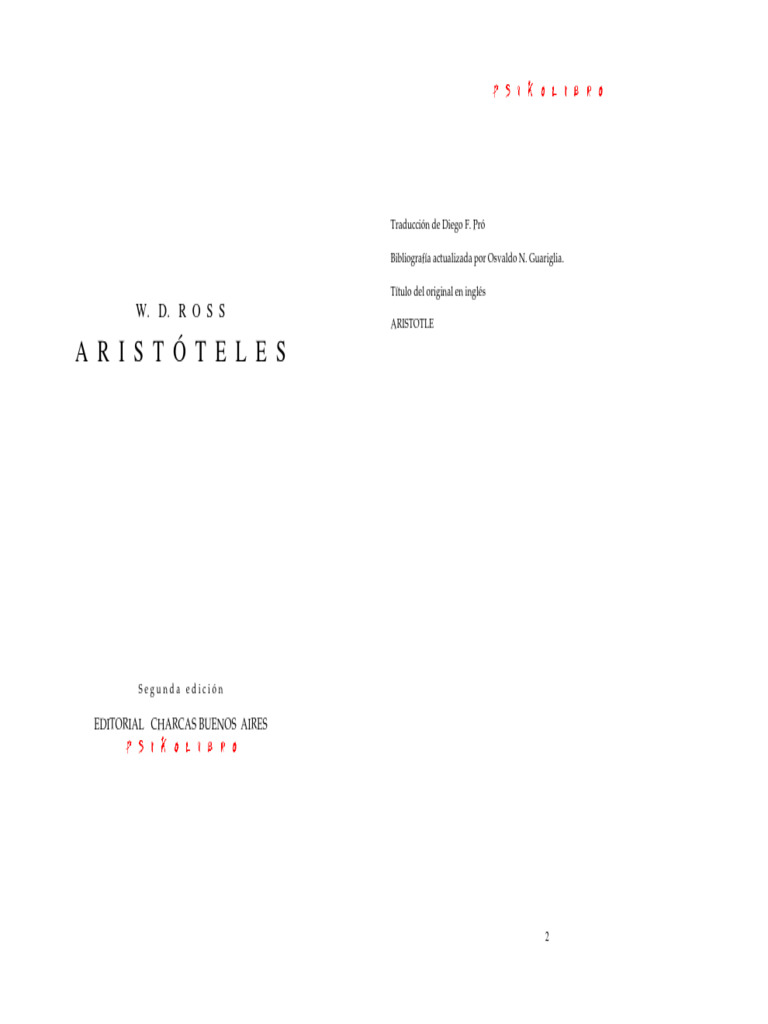 W D Ross - Aristoteles | Descargar gratis PDF | Aristóteles | Platón