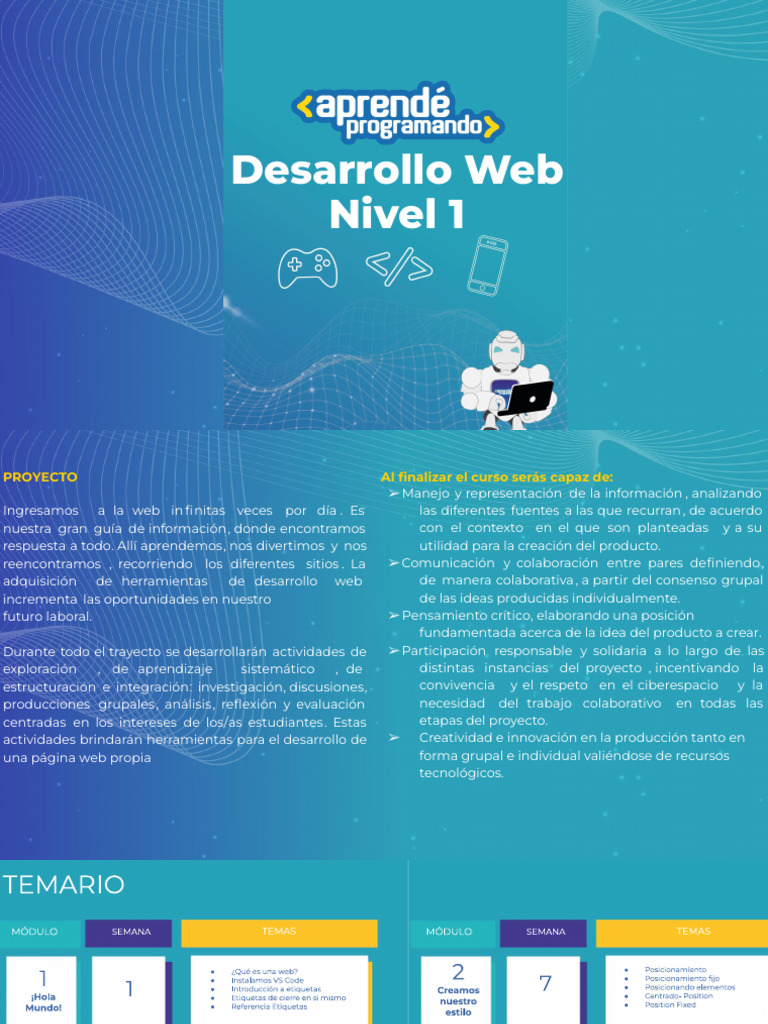 Desarrollo Web 1 - Aprende Programando | PDF | HTML | Hipervínculo Desarrollo Web 1 - Aprende Programando | PDF | HTML | Hipervínculo