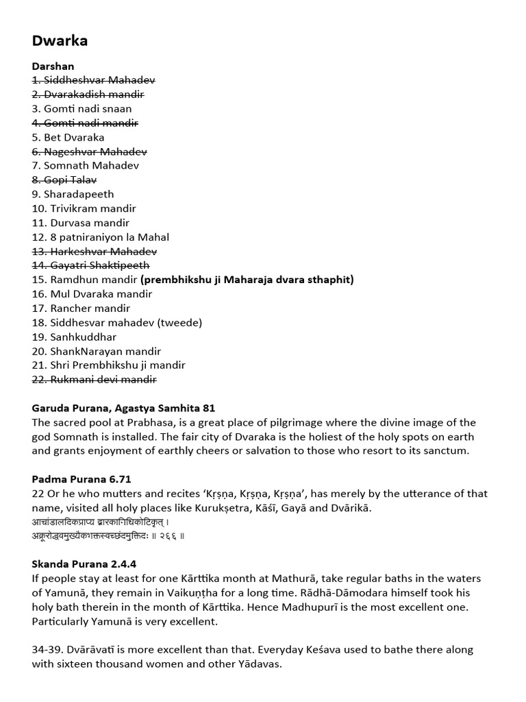 Dvaraka Mahatva (Glories of Dvaraka) | PDF | Vishnu | Kali