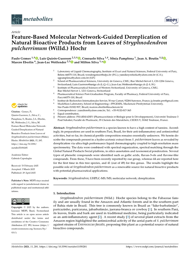 Feature-Based Molecular Network-Guided Dereplication of Natural ...