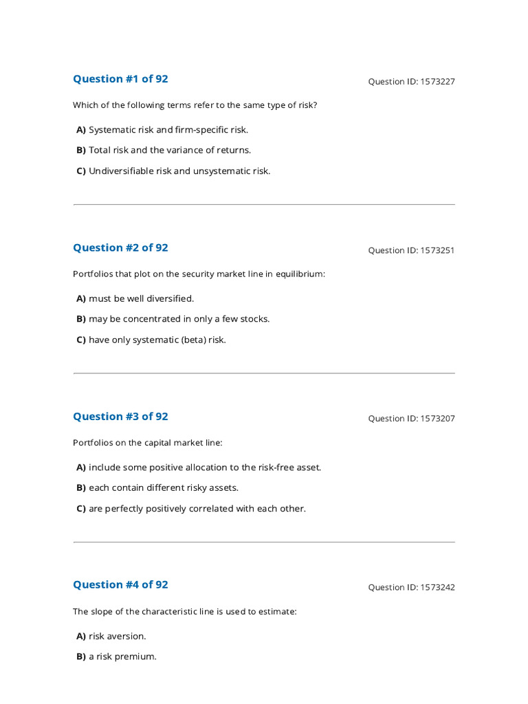 Reading 21 Portfolio Risk and Return Part II | PDF | Modern Portfolio ...