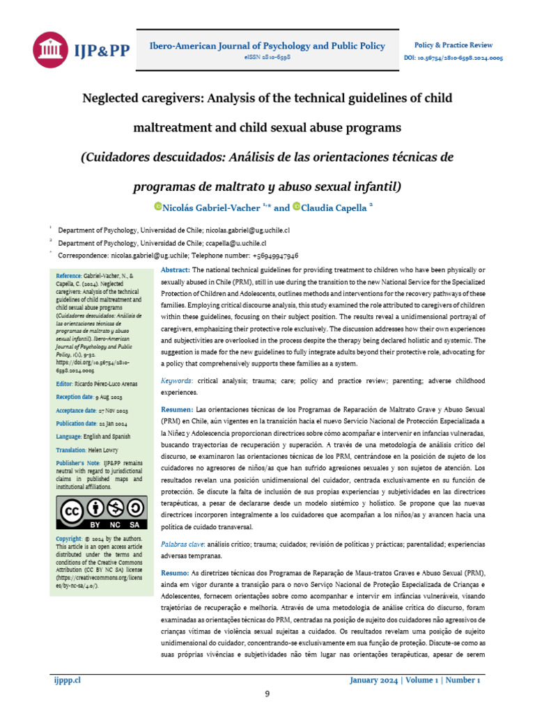 Gabriel-Vacher & Capella - Neglected Caregivers 02 | PDF | Child Abuse | Child Sexual Abuse
