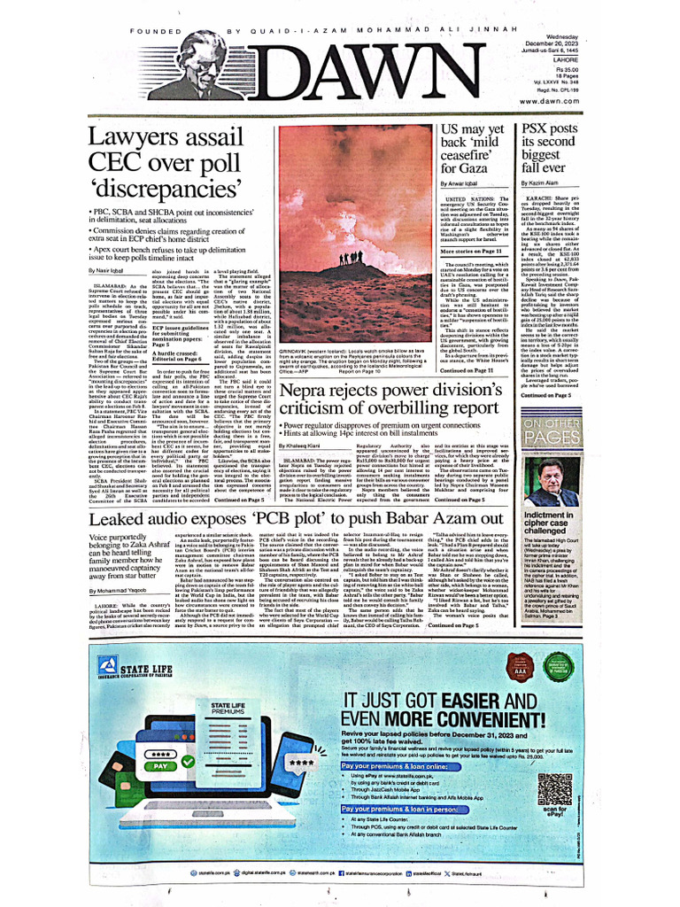 DAWN Newspaper 20 Dec 2023 | PDF